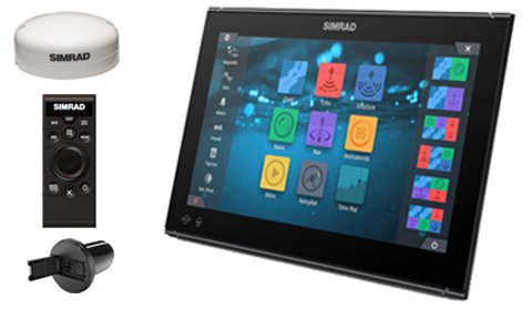 Simrad NSO evo3 Glass Bridge 24 Inch, GS25 GPS, OP50 Remote, MI10 - 000 ...